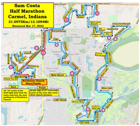Sam Costa Half and Quarter Marathon Courses