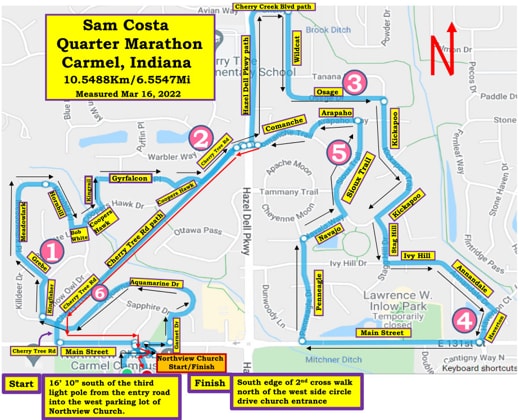 Sam Costa Half and Quarter Marathon Courses